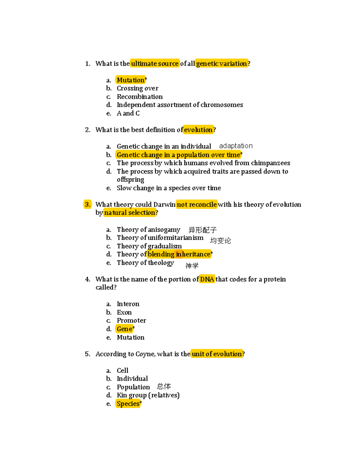 Test1 Bio120 Old tests.pdf - ! ! What!is!the!ultimate!source!of!all ...