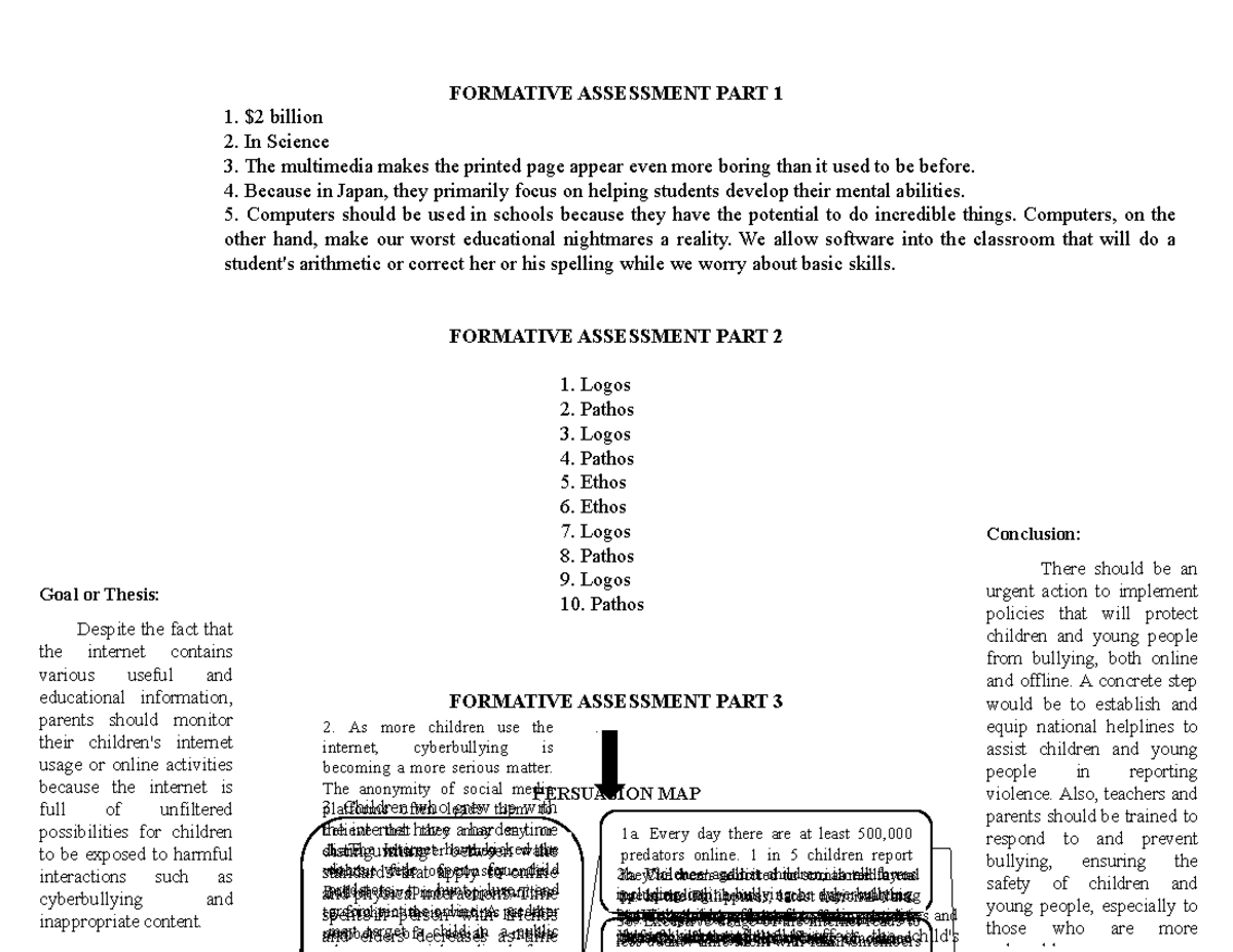 FA7 - assessment about logos, pathos, etc. - FORMATIVE ASSESSMENT PART ...