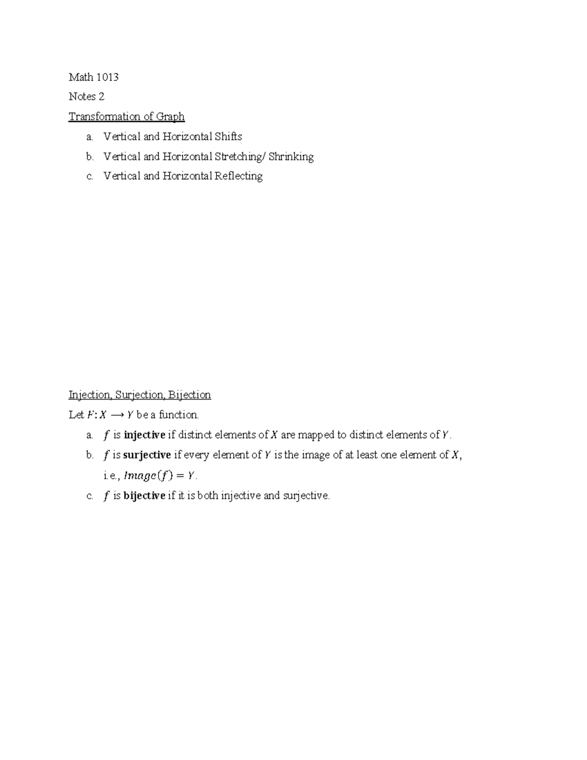 Math 1012 Tutorial Notes 2 - Calculus IA - Studocu