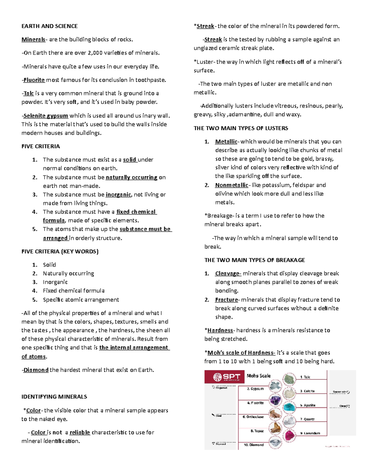 Earth-and-sci - for - EARTH AND SCIENCE Minerals- are the building ...