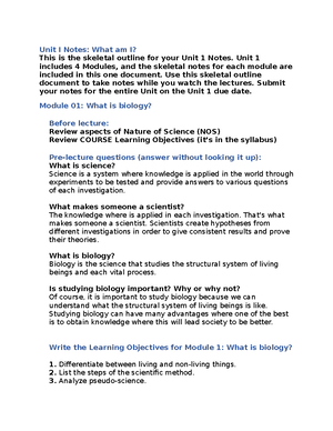 Unit 2 skeletal notes - Unit 2 Notes: Who am I? How do I work? This is ...