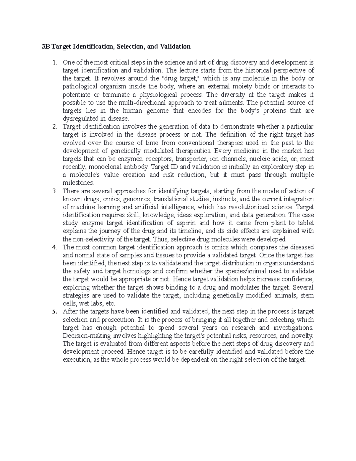 3B Target Identification, Selection, and Validation 2022 - The lecture ...