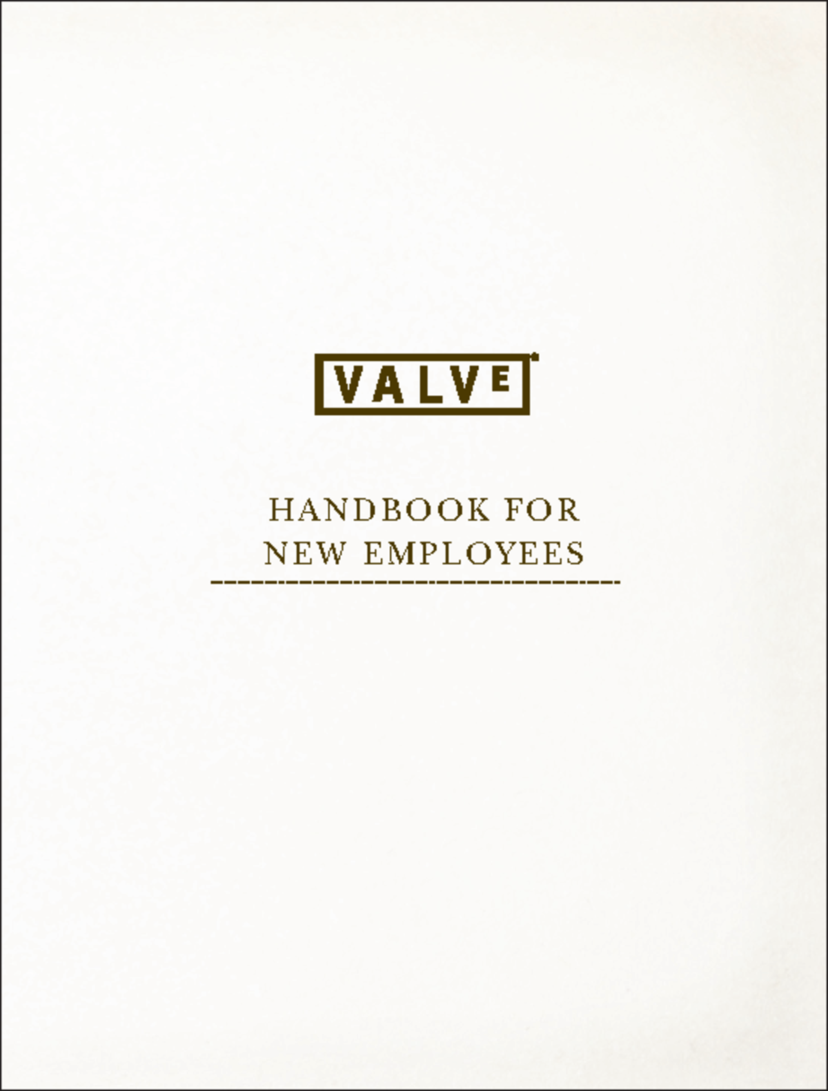 Valve: New Employee Handbook - Guidelines and Principles - HANDBOOK FO ...