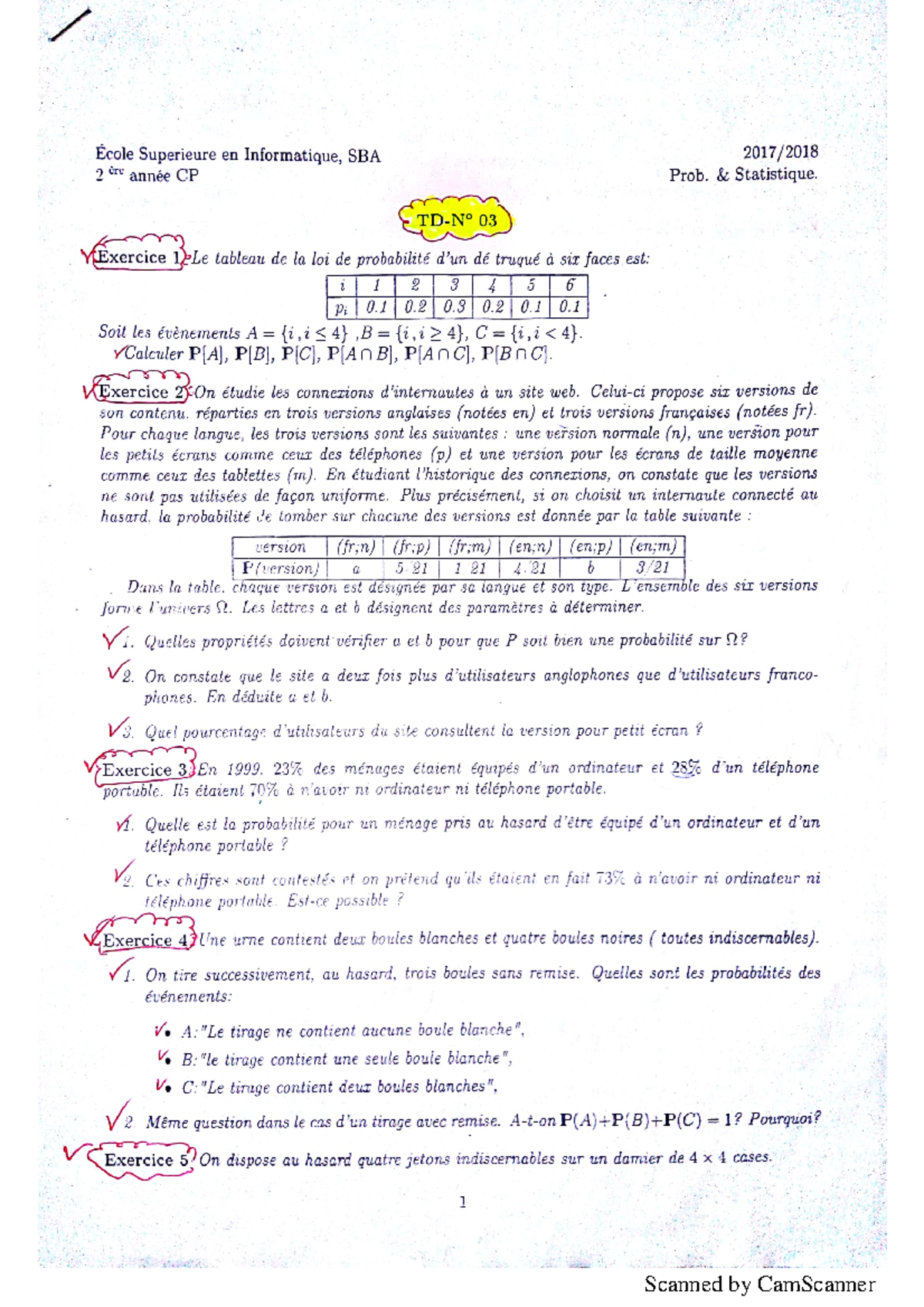 TD3 - Proba notes - Probabilities - Studocu