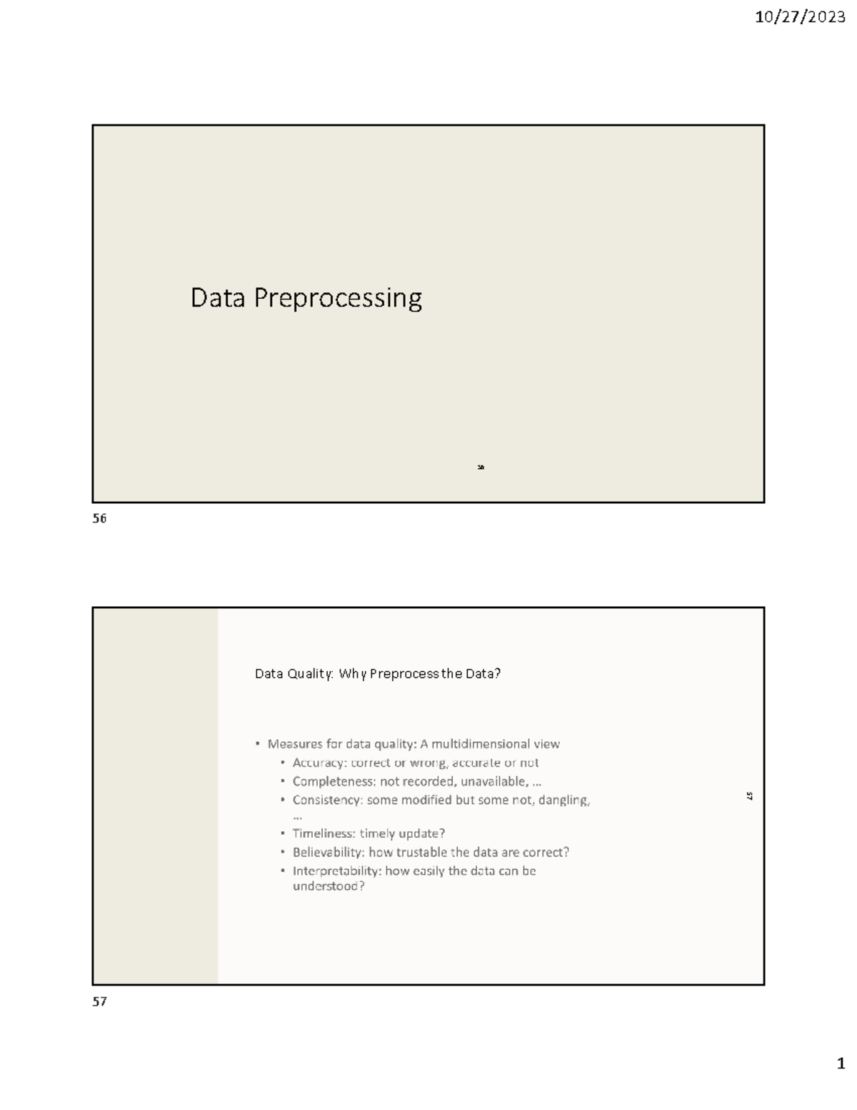 Lec03 - Machine learning - 56 Data Preprocessing Data Quality: Why ...