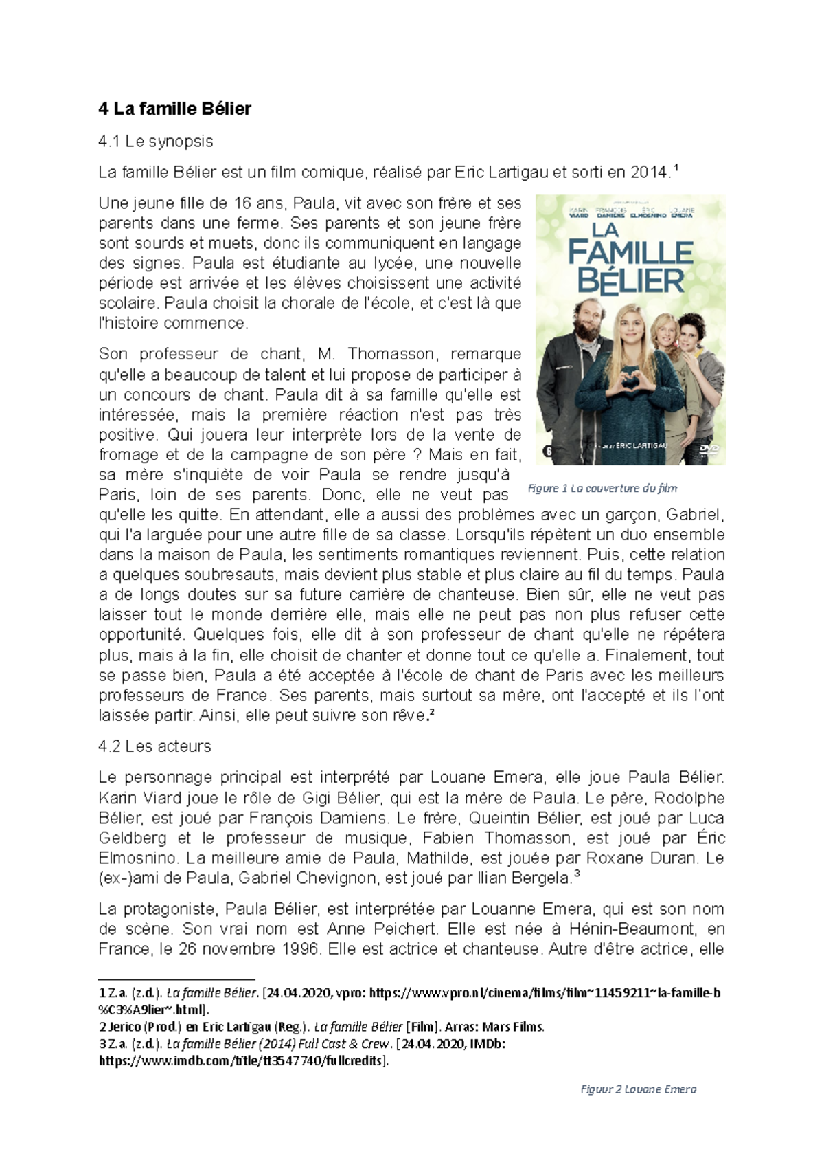 Film beschrijving La famille Bélier - 4 La famille Bélier 4 Le synopsis ...