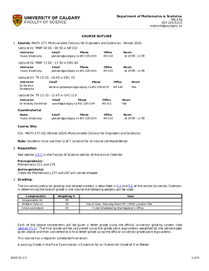 MATH 277 2022 outline - Department of Mathematics & Statistics MS 476 ...
