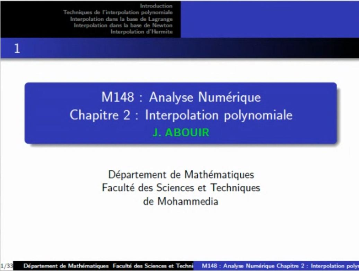 M148 - Cours (Chapitre 2) - analyse numerique - Studocu