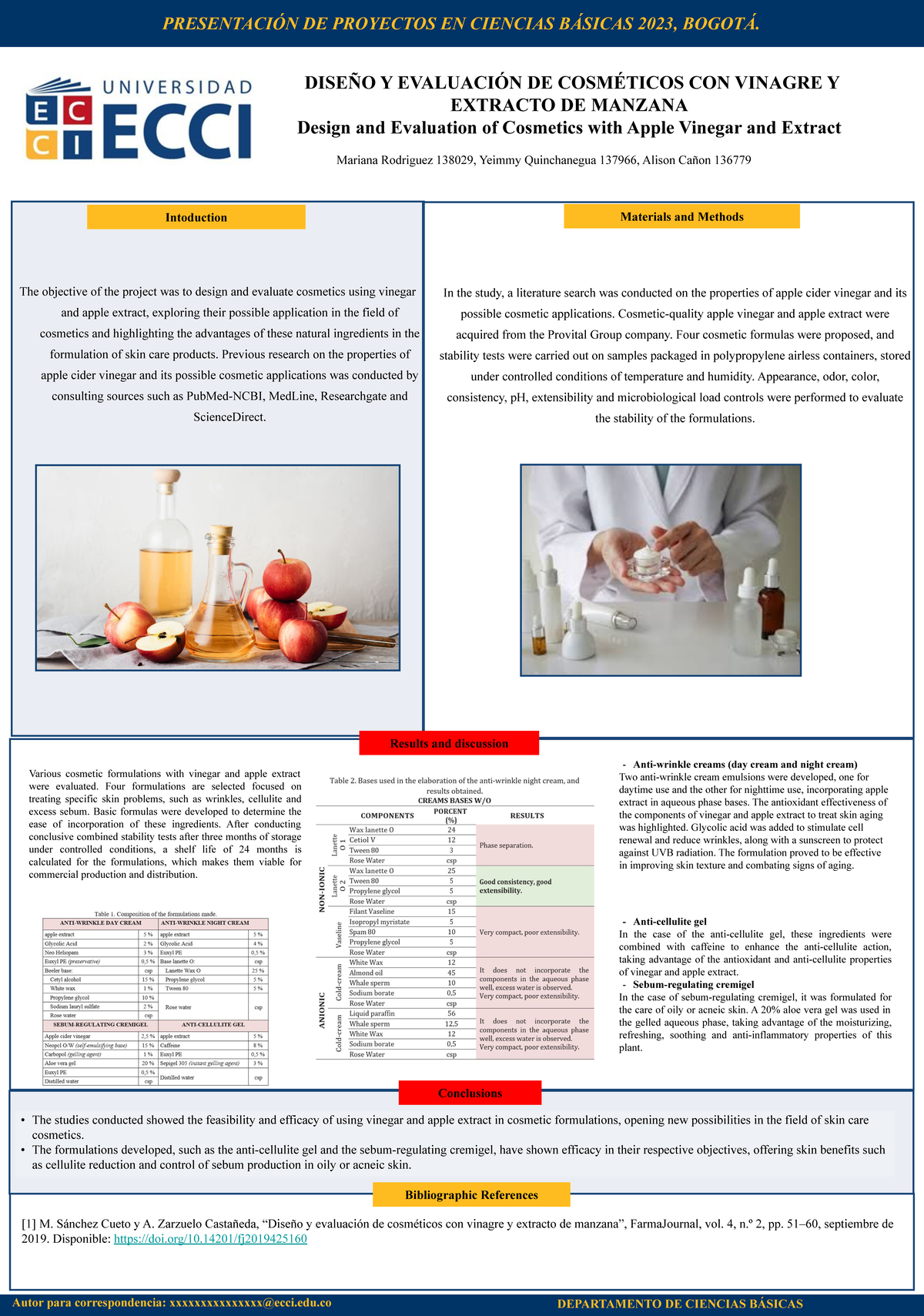 Modelo Poster - The objective of the project was to design and evaluate ...