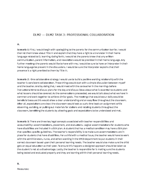 D096 Task 1 - passed - A. Reflect on how each of the following aspects ...