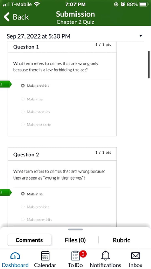 CH 1 Quiz 1 - CH. 1 QUIZ 1 - ,II T-Mob1le ":" 7 : 04 PM © II 88%