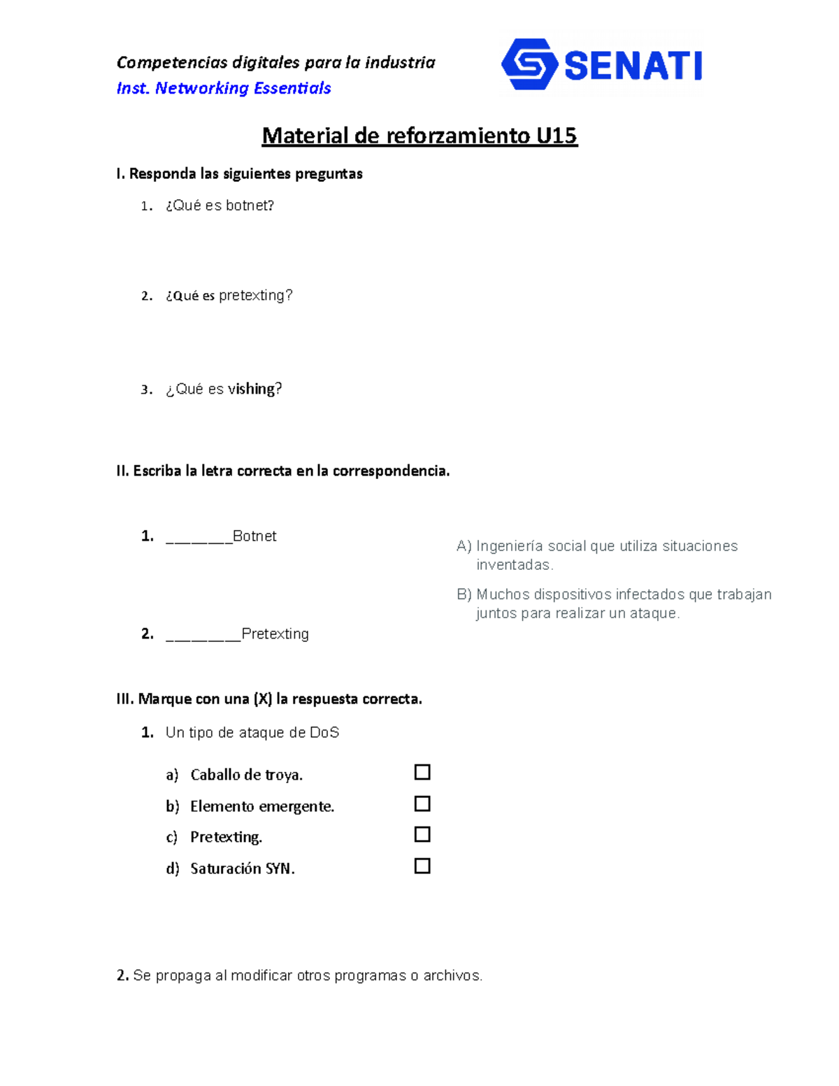 Material de reforzamiento U15 - Competencias digitales para la ...