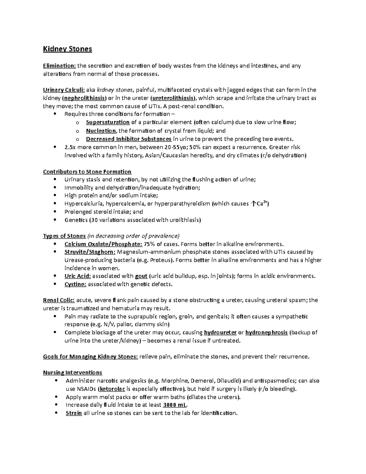 1 - Kidney Stones - Kidney Stones Elimination: the secretion and ...