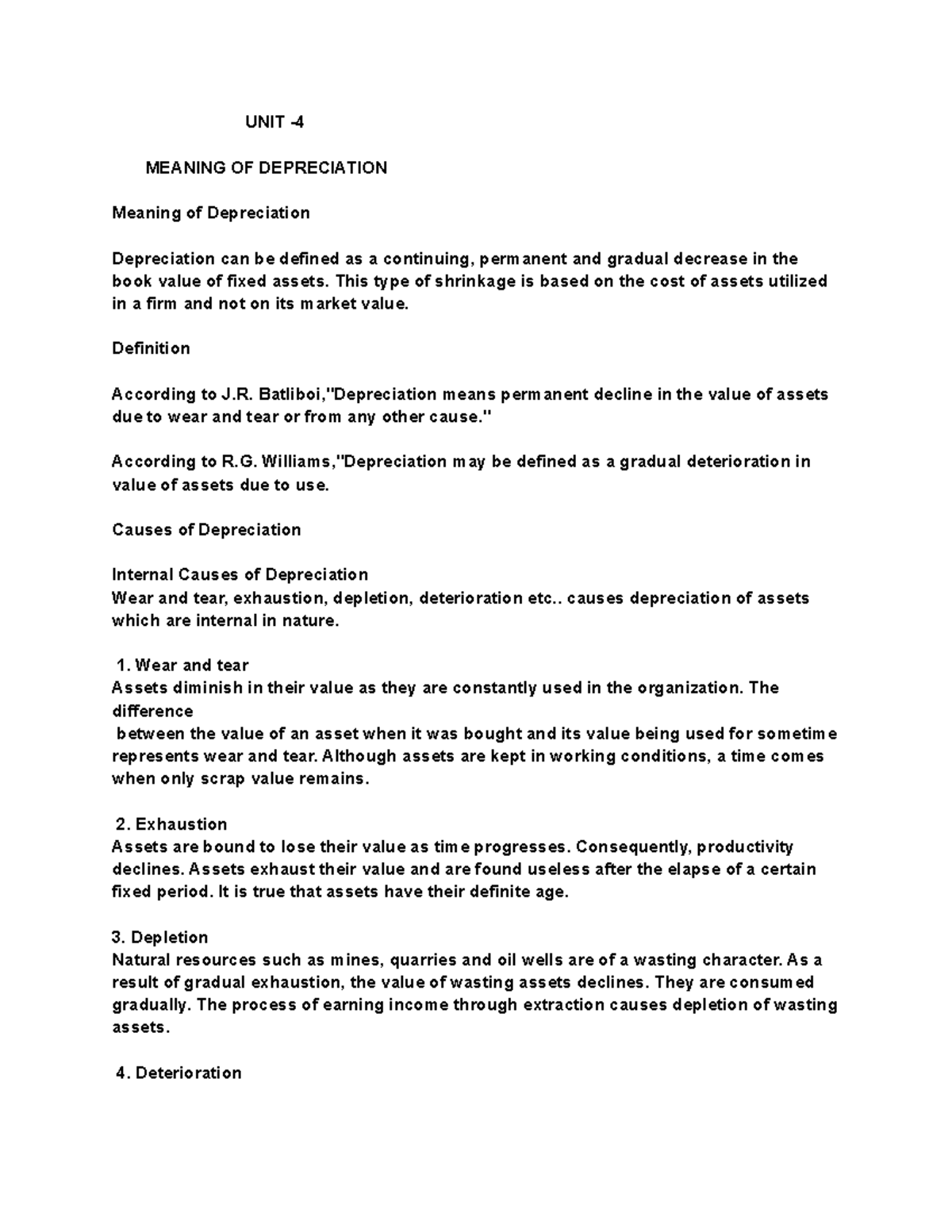 Meaning of Depreciation - UNIT - MEANING OF DEPRECIATION Meaning of ...