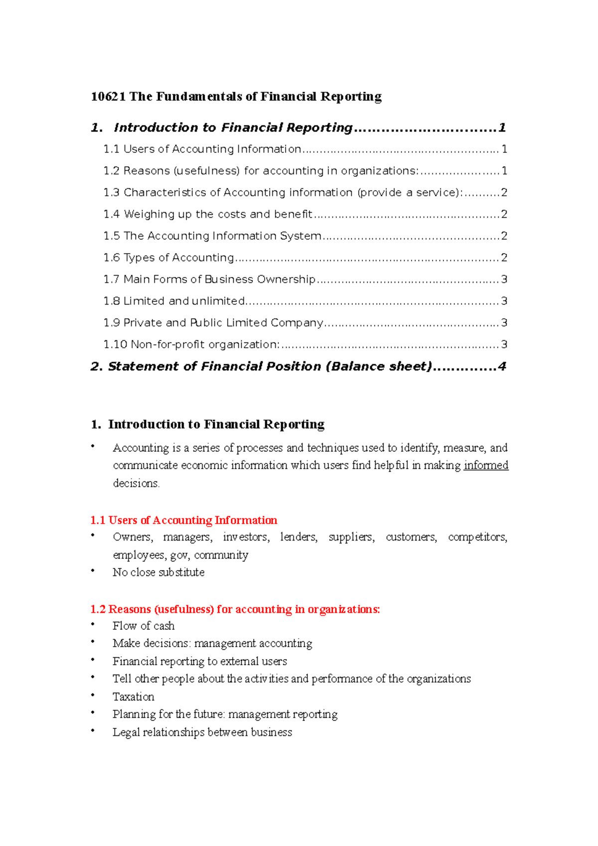 10621 The Fundamentals of Financial Reporting - Introduction to ...