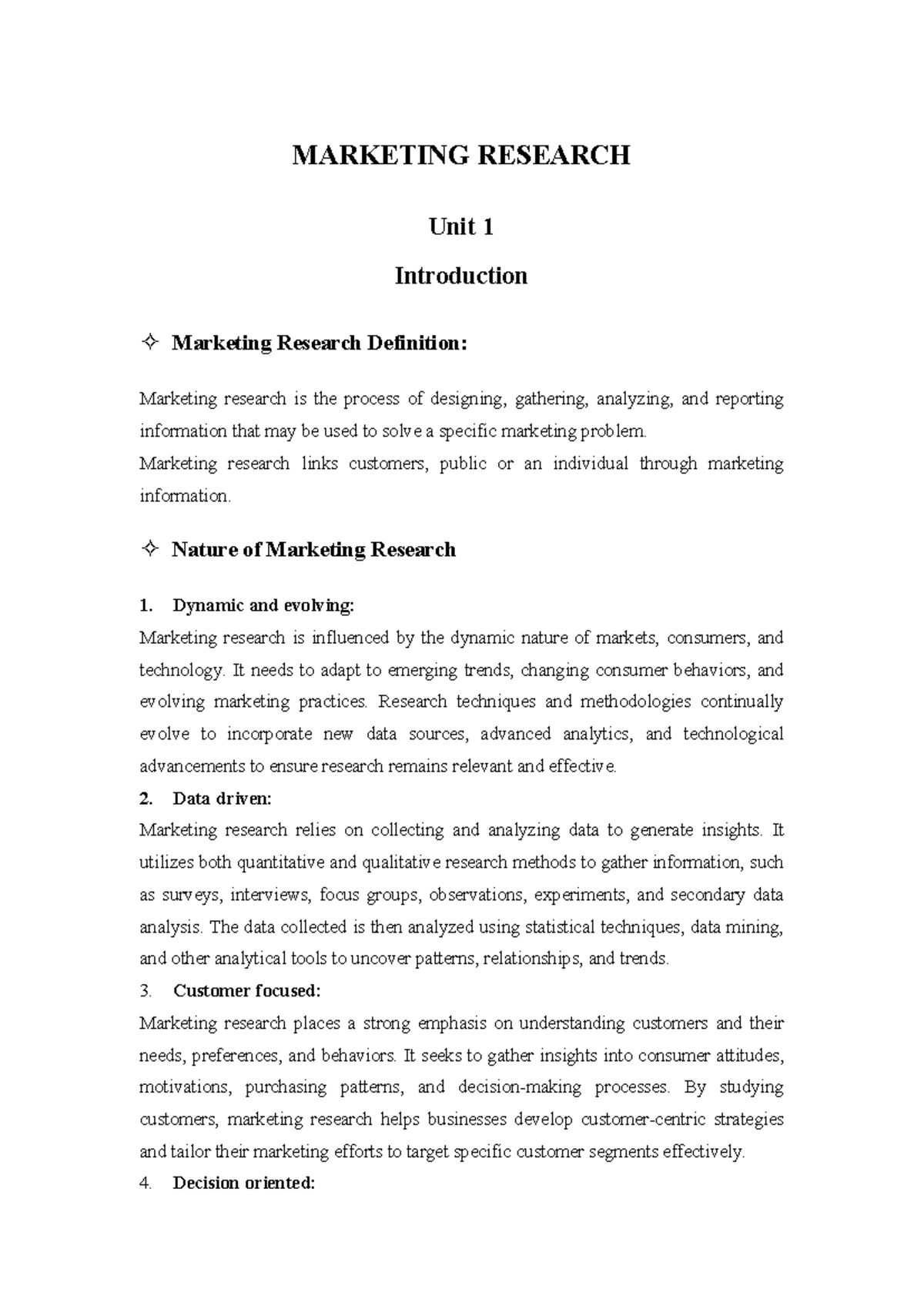 Marketing- Research - Marketing research links customers, public or an ...