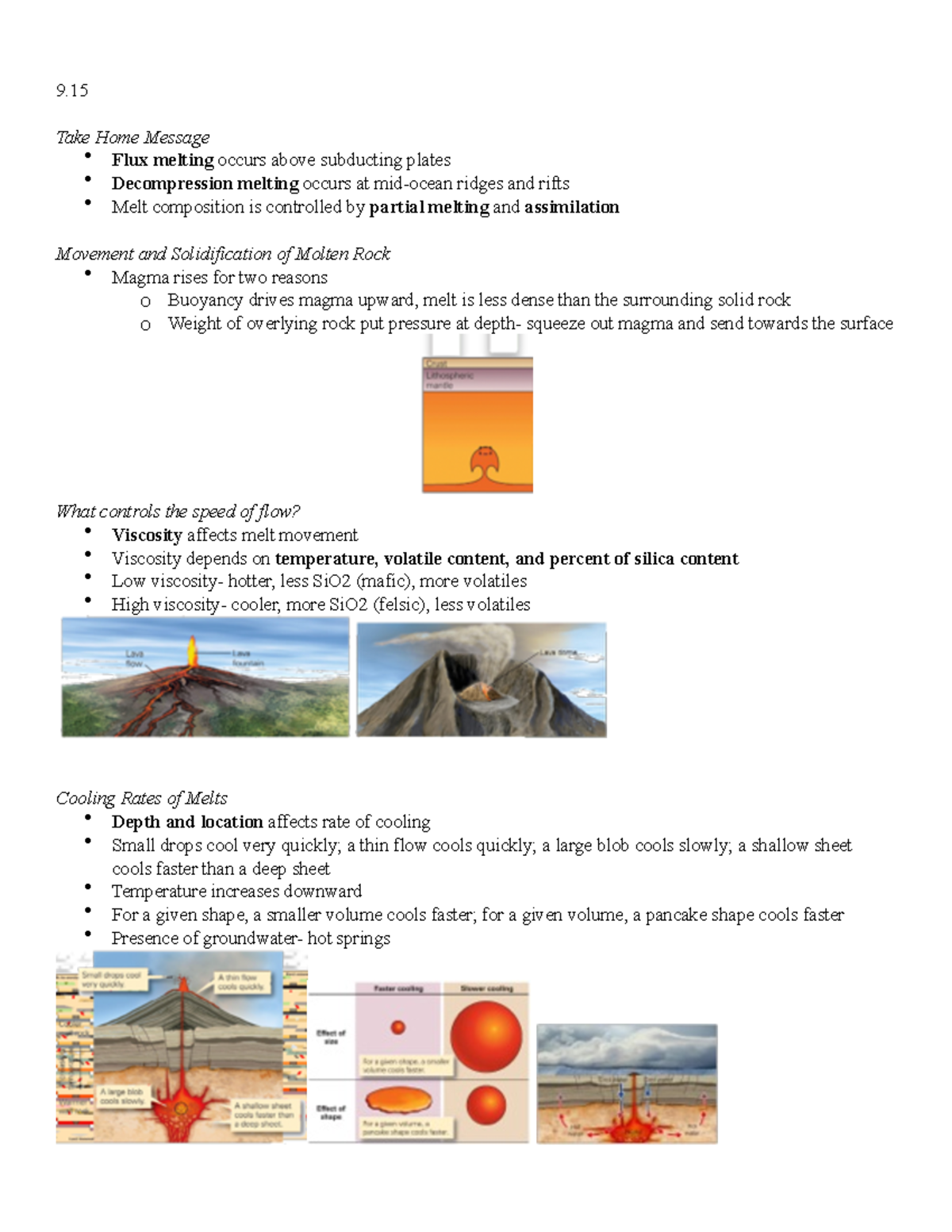 9.15 Lecture Notes - 9. ! Take Home Message • Flux melting occurs above ...