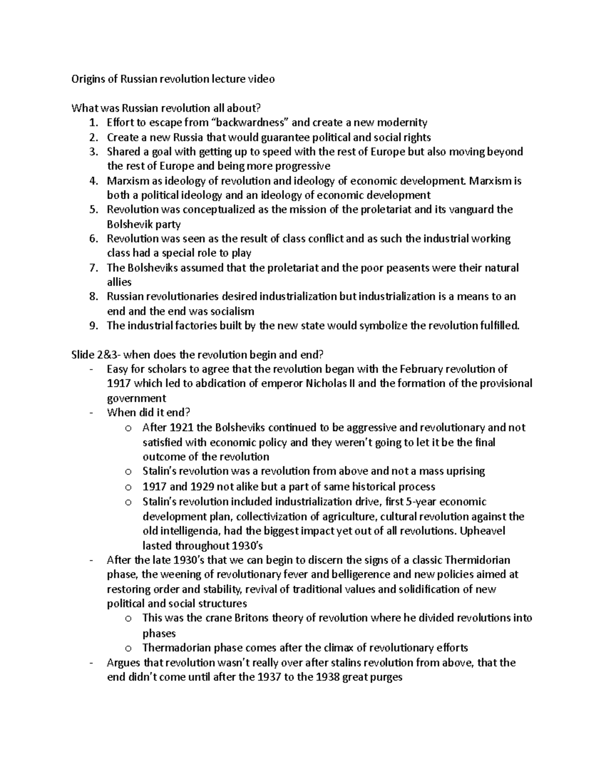 Origins of Russian revolution lecture video - Effort to escape from ...