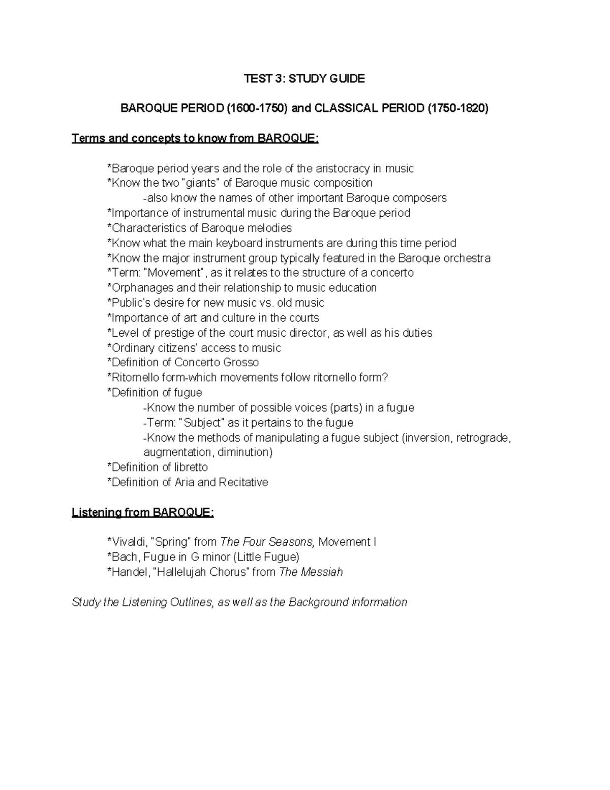 Test 3- Study Guide - Professor Camacho - TEST 3: STUDY GUIDE - Studocu