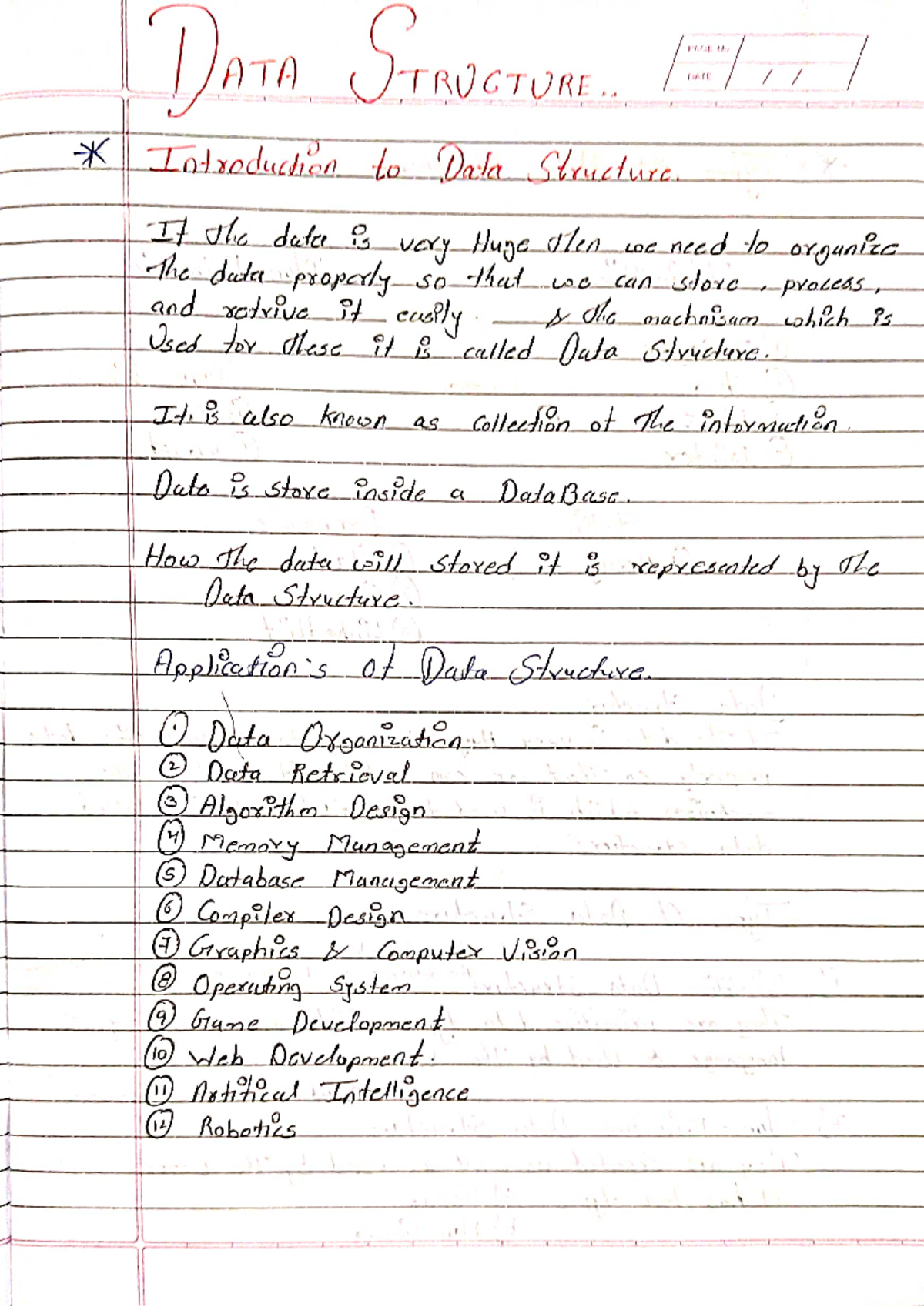 Data Structure - THIS ARE THE HANDWRITTEN NOTES OF MY SELF - DATA ...