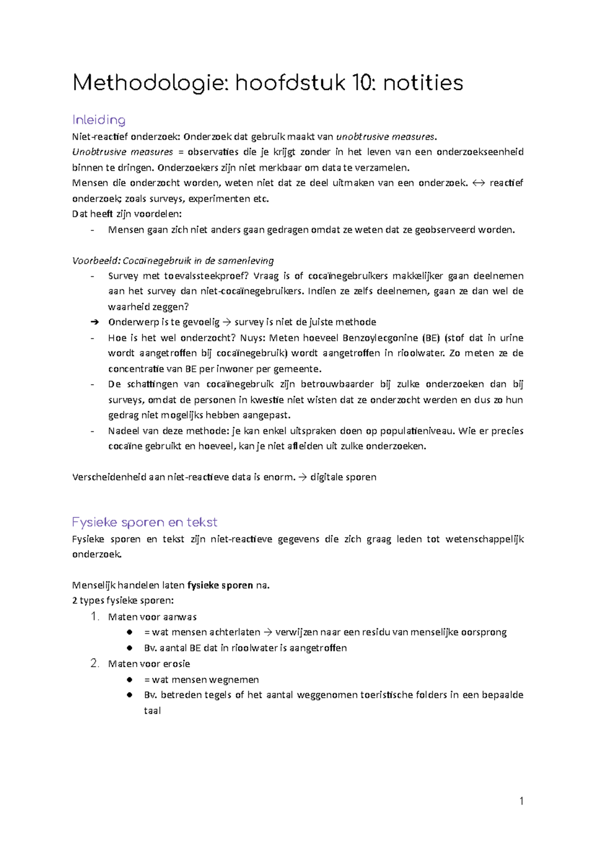 Methodologie hoofdstuk 10 notities UGent 2021-2022 - Methodologie ...