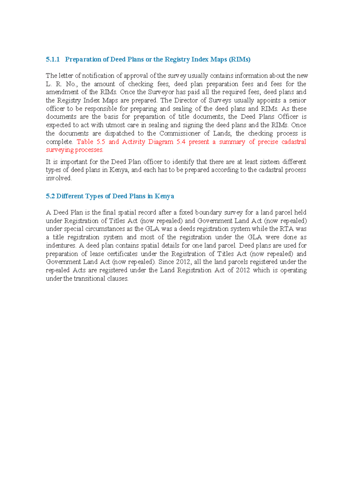 Different types of Deed Plans - 5.1 Preparation of Deed Plans or the ...
