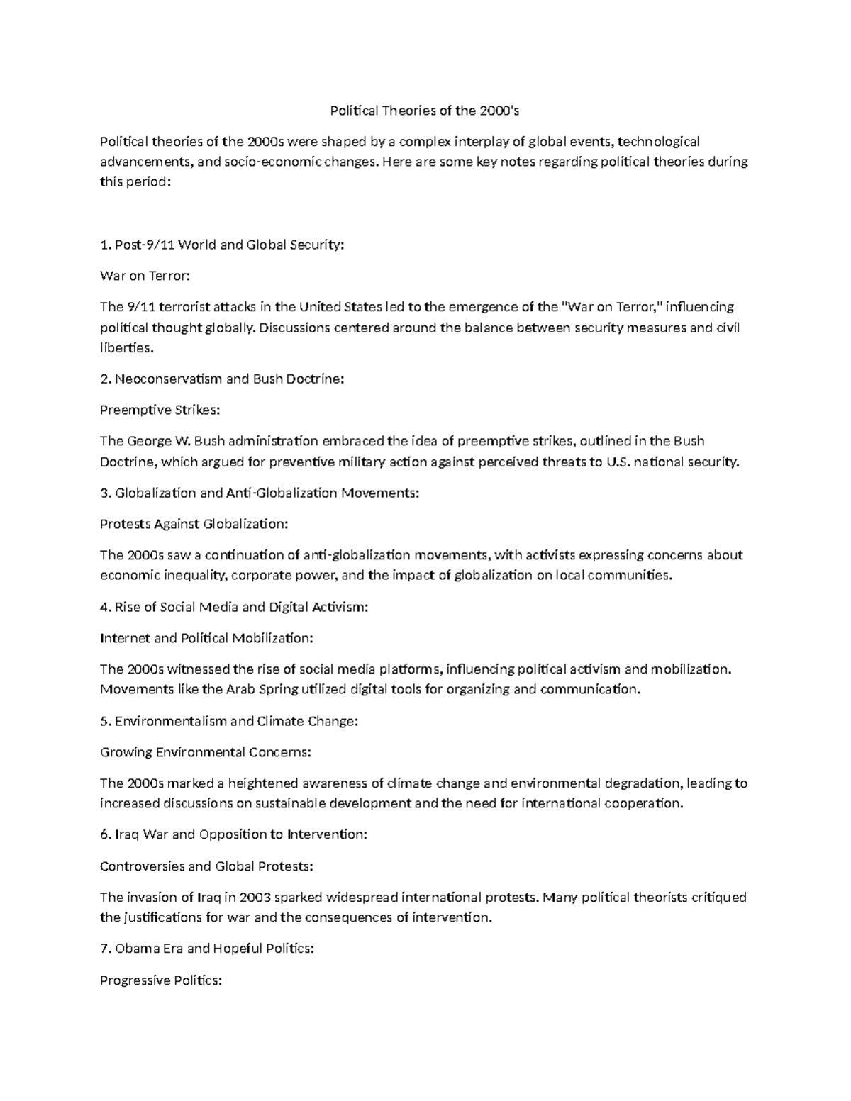 Political Theories of the 2000s - Political Theories of the 2000's ...