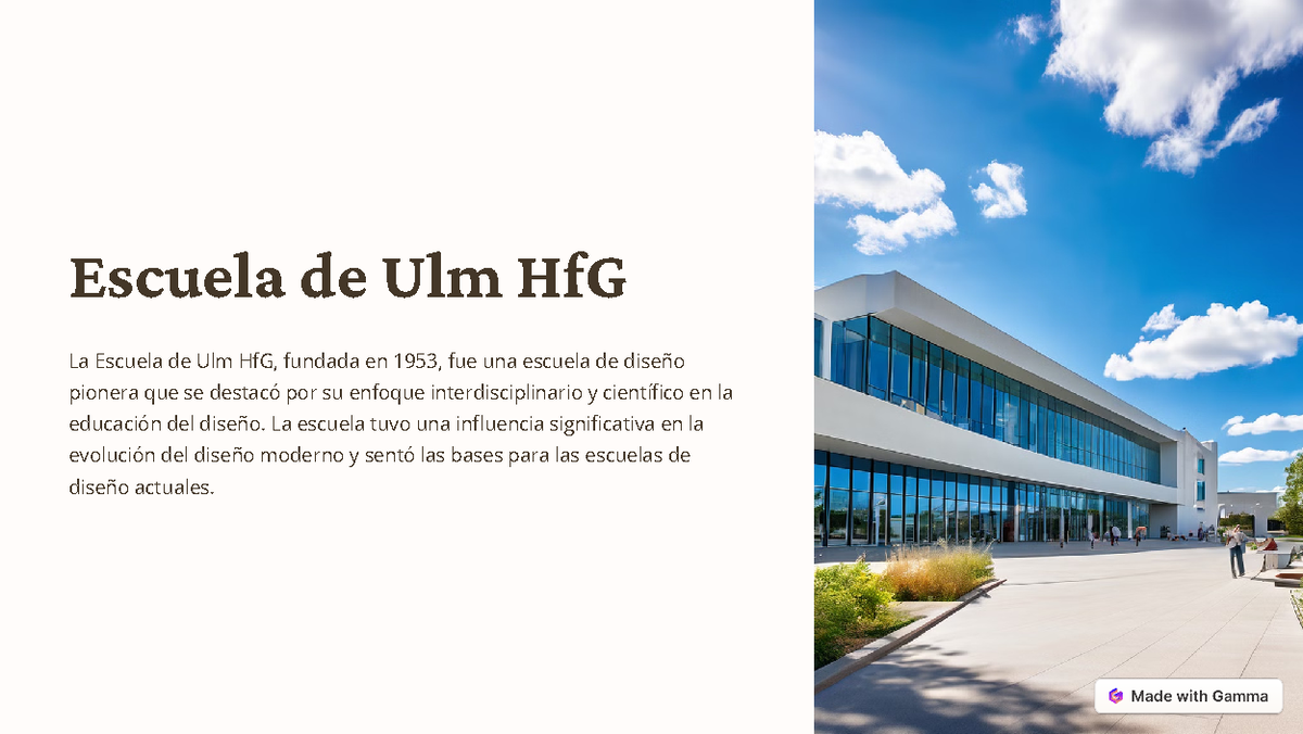 Escuela de Ulm Hf G - Escuela de Ulm HfG La Escuela de Ulm HfG, fundada ...
