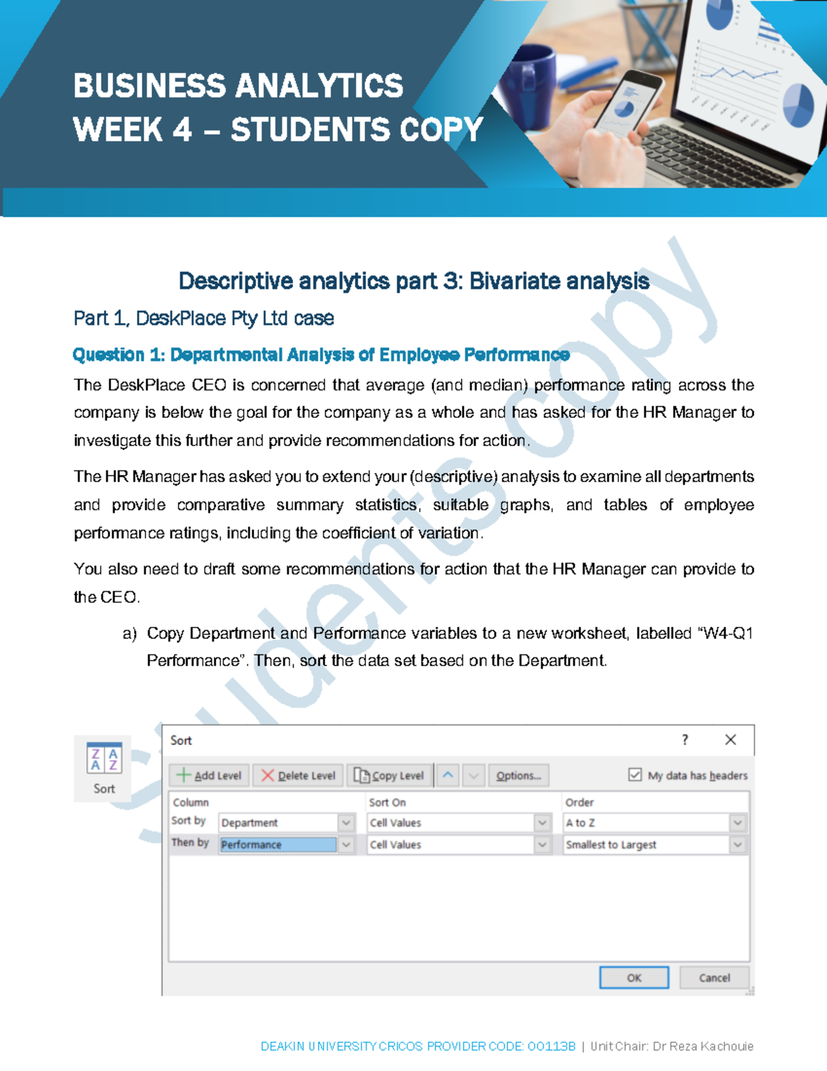 MIS171 Tutorial 4 - Students copy - DEAKIN UNIVERSITY CRICOS PROVIDER ...