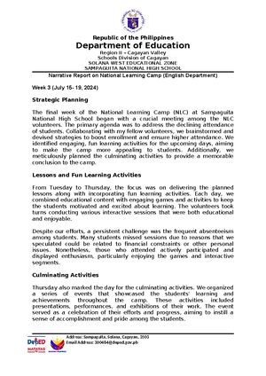 OJT Portfolio - Reflections - CAGAYAN STATE UNIVERSITY COLLEGE OF ...