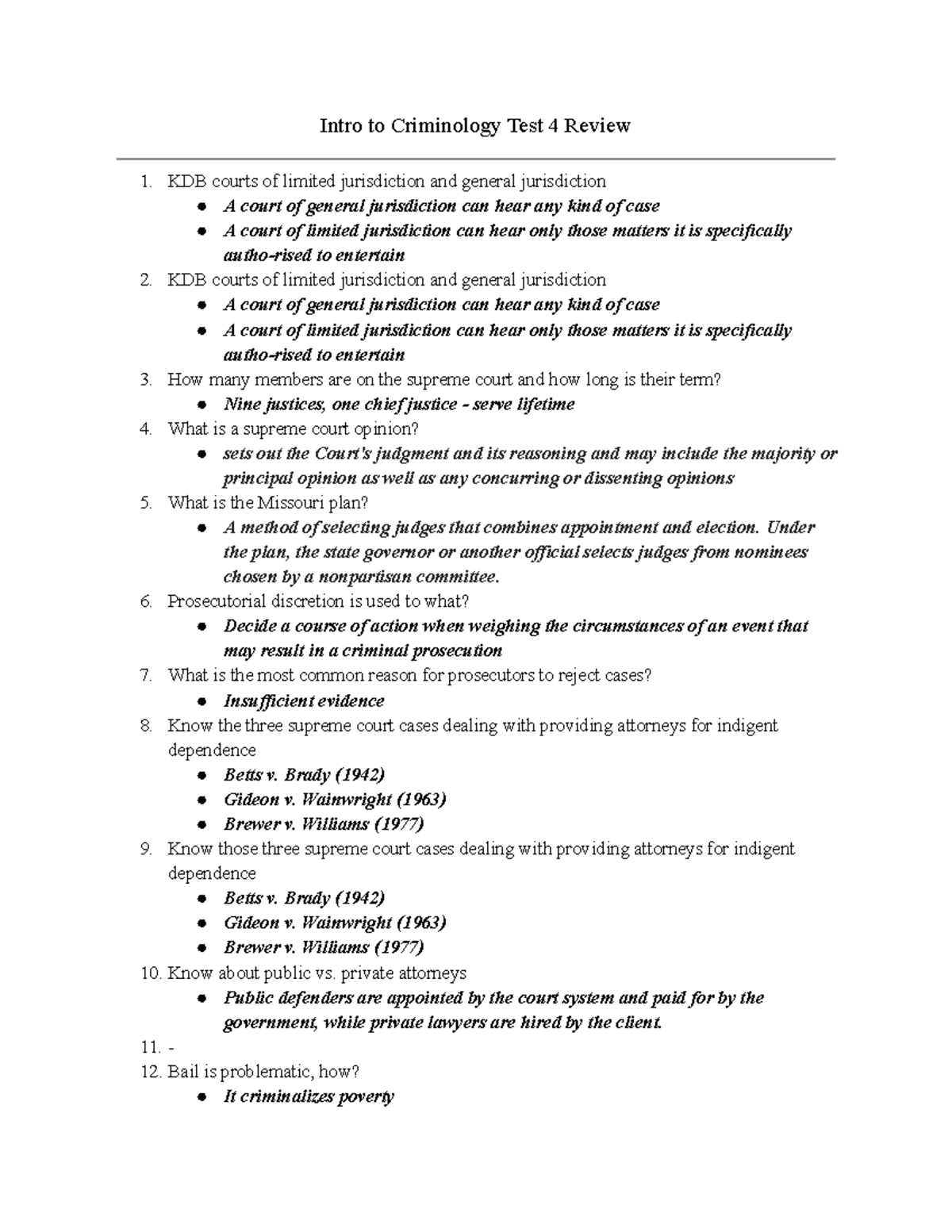 CCJ1020 Intro to Criminology Test 4 Review - Intro to Criminology Test ...