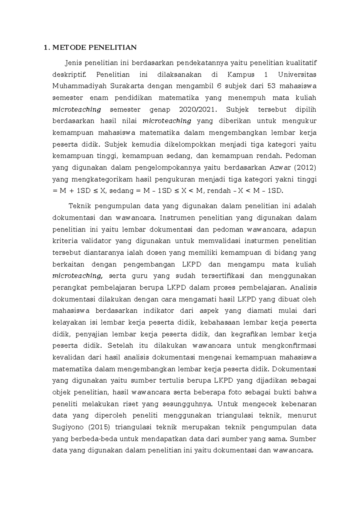 Metode Penelitian Artikel Publikasi - 1. METODE PENELITIAN Jenis ...