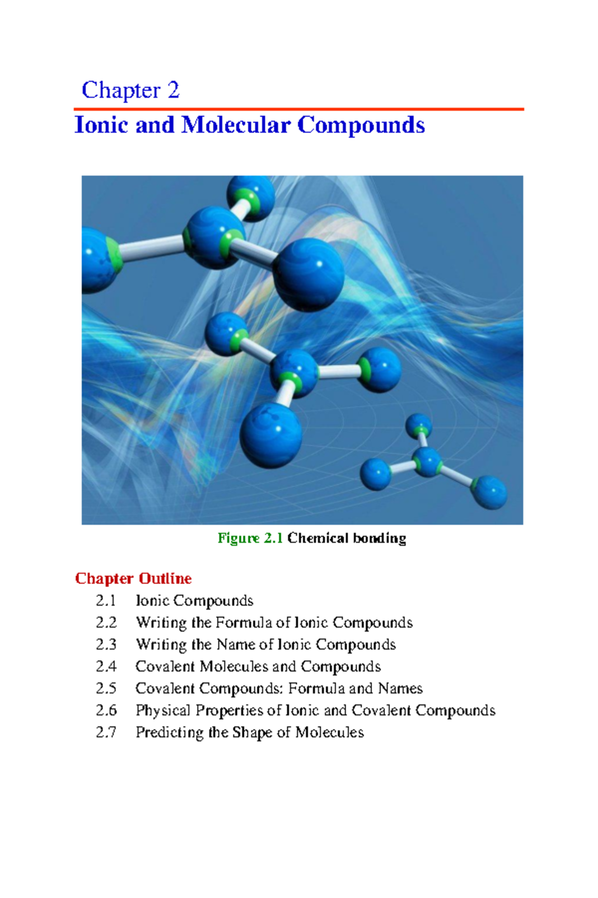 Chapter 02 Ionic and Molecular Compounds - Chapter 2 Ionic and ...