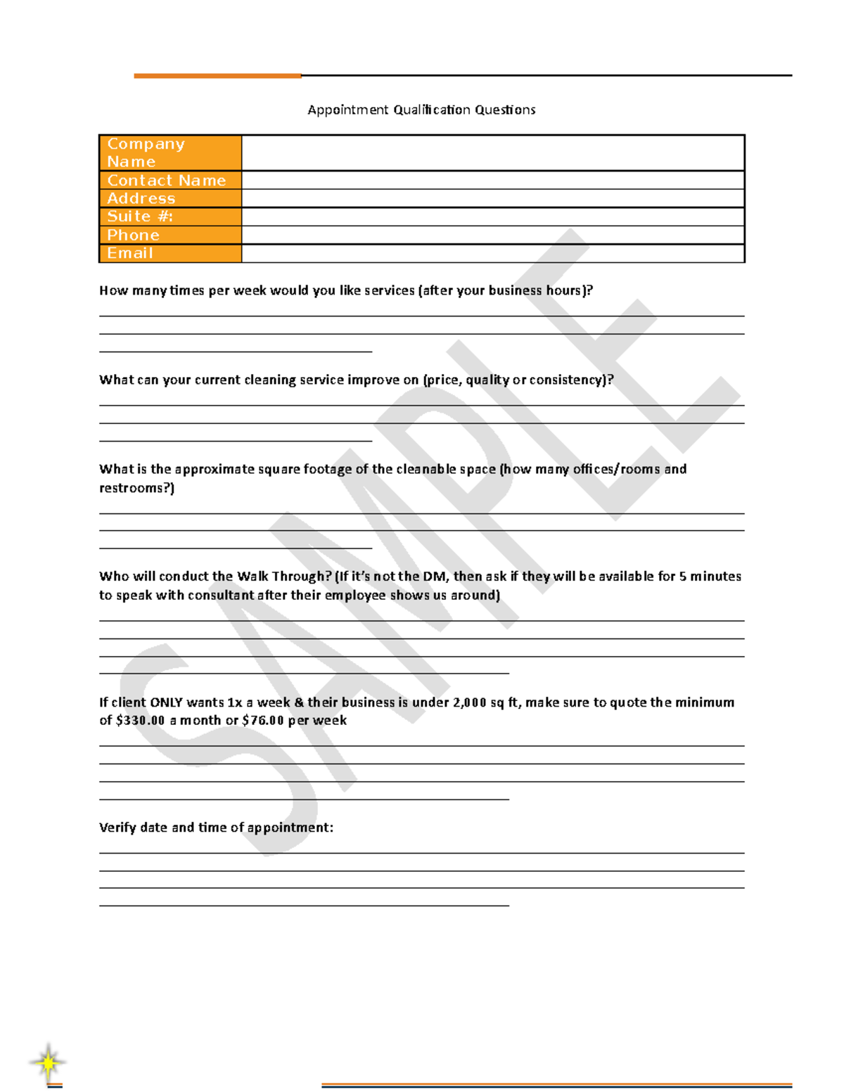 Appointment Qualification Questions SFL - Appointment Qualification ...