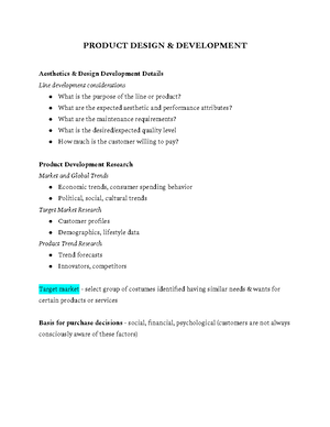 01 Product Development Overview - PRODUCT DEVELOPMENT OVERVIEW PRODUCT ...