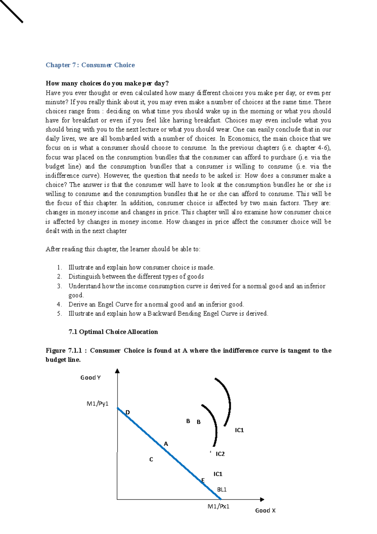 Eco 2- Choice and the Engel Curve - E D A M1/Py M1/Px BL Good Y Good X ...