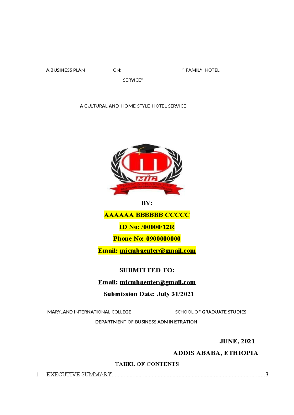 MA Marketing Assignment@Yibe - BY: AAAAAA BBBBBB CCCCC ID No: /00000/12R Phone No: 0900000000 ...