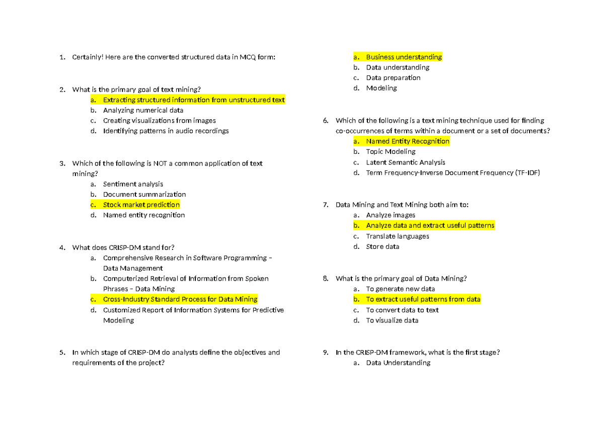 Sample MCQS - EXAM - Certainly! Here are the converted structured data ...