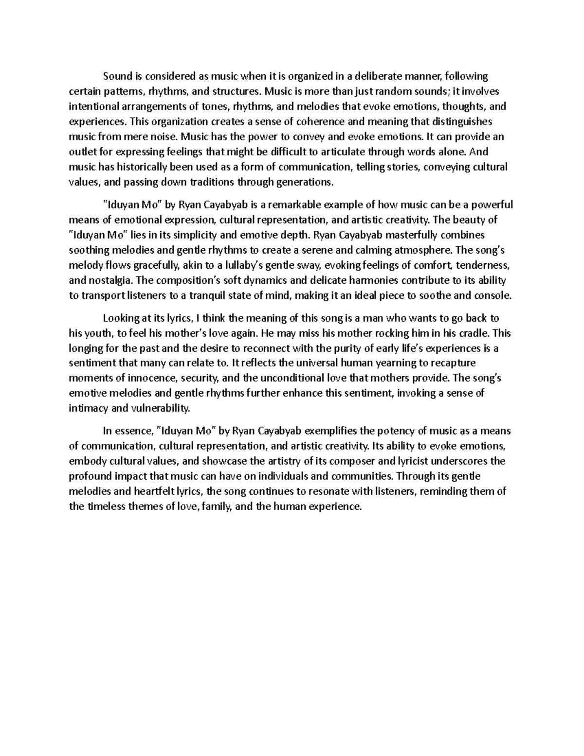 The Elements of Music Assessment - Sound is considered as music when it ...