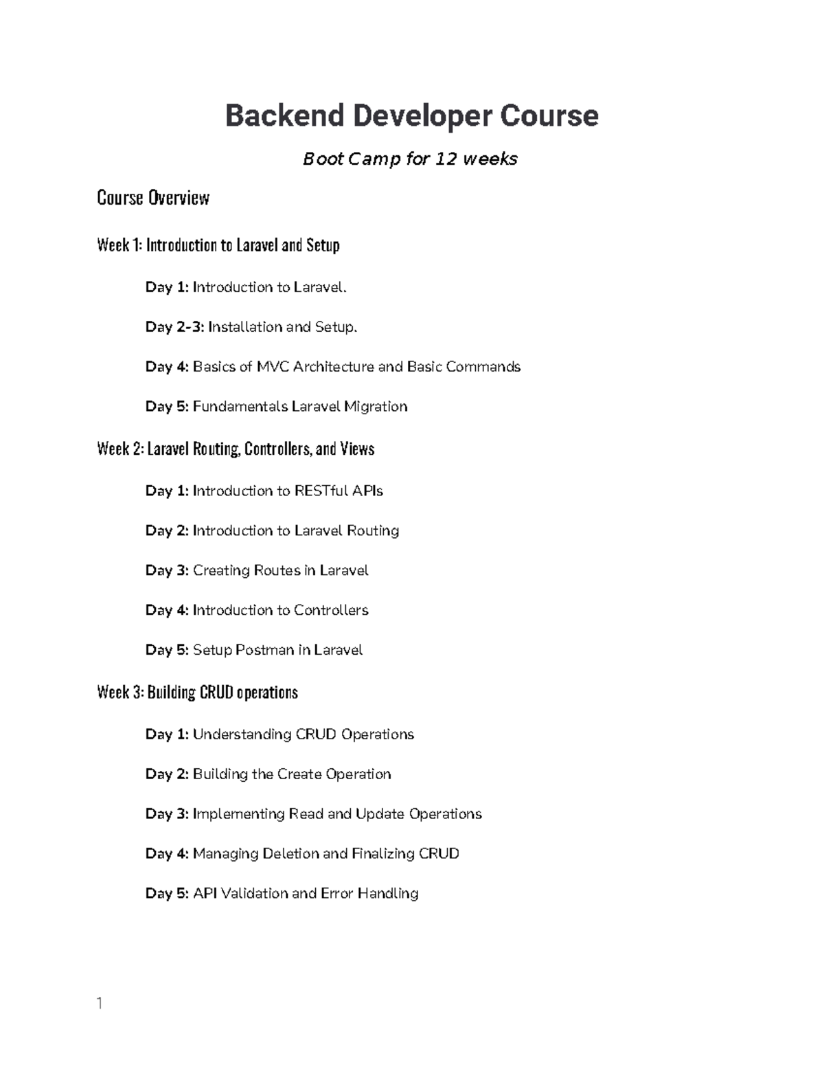 Backend Developer Course Day 2 3 Installation And Setup Day 4 Basics Of Mvc Architecture