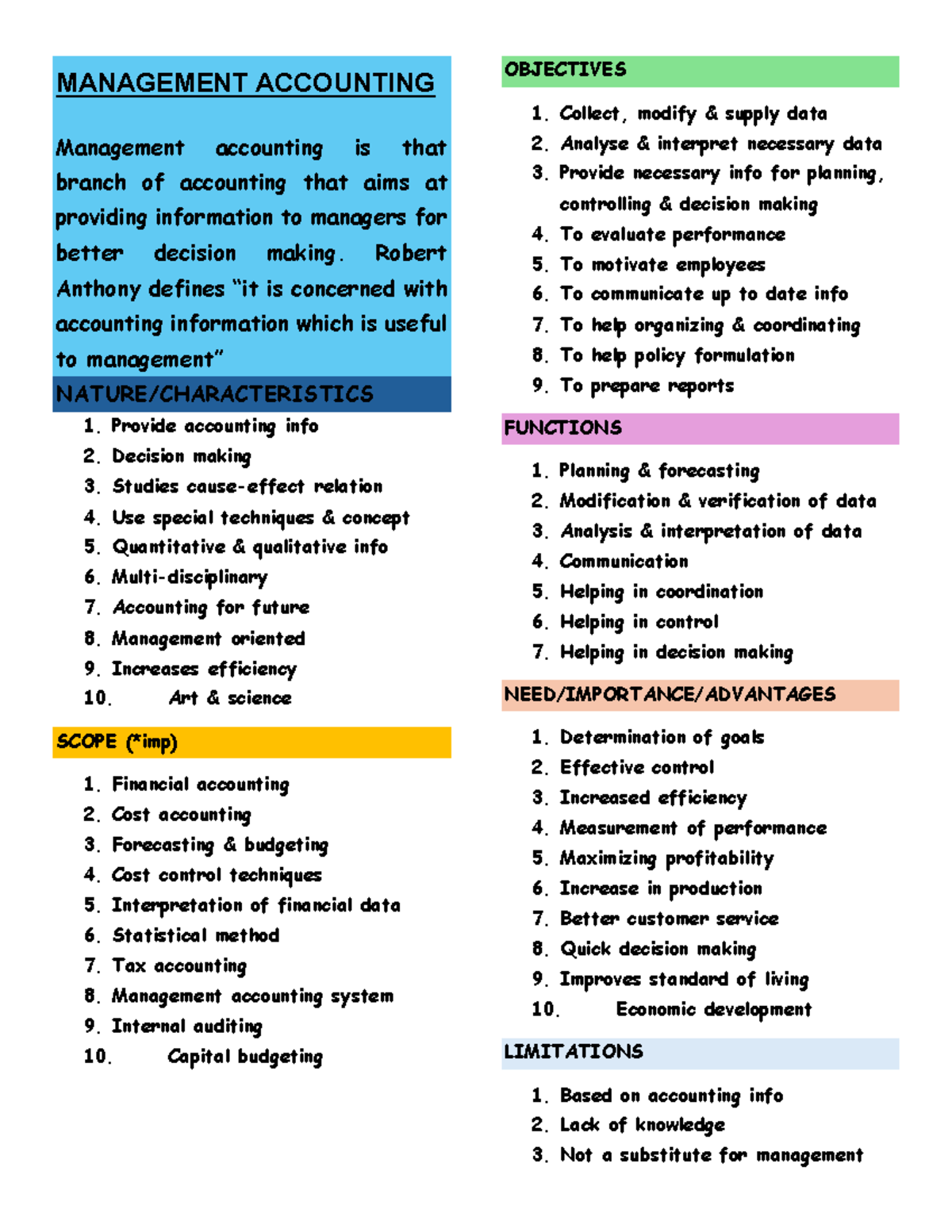 Management accounting - MANAGEMENT ACCOUNTING Management accounting is that branch of accounting ...