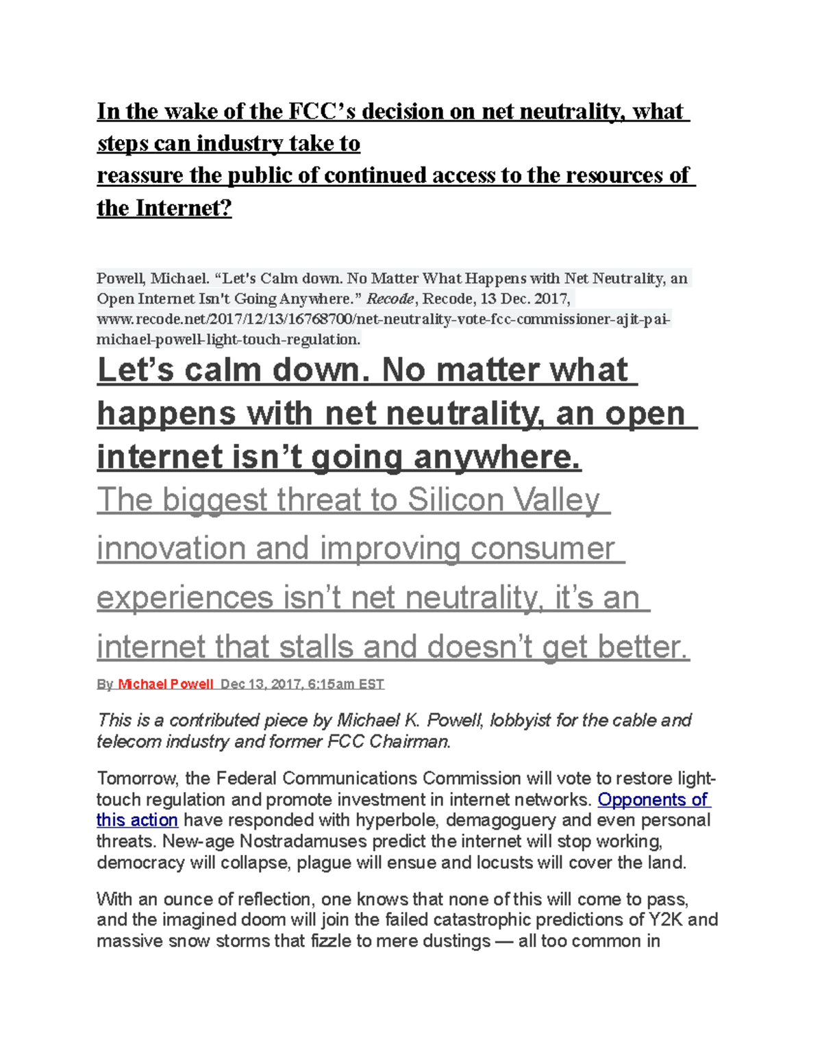 In the wake of the FCC’s decision on net neutrality, what steps can ...