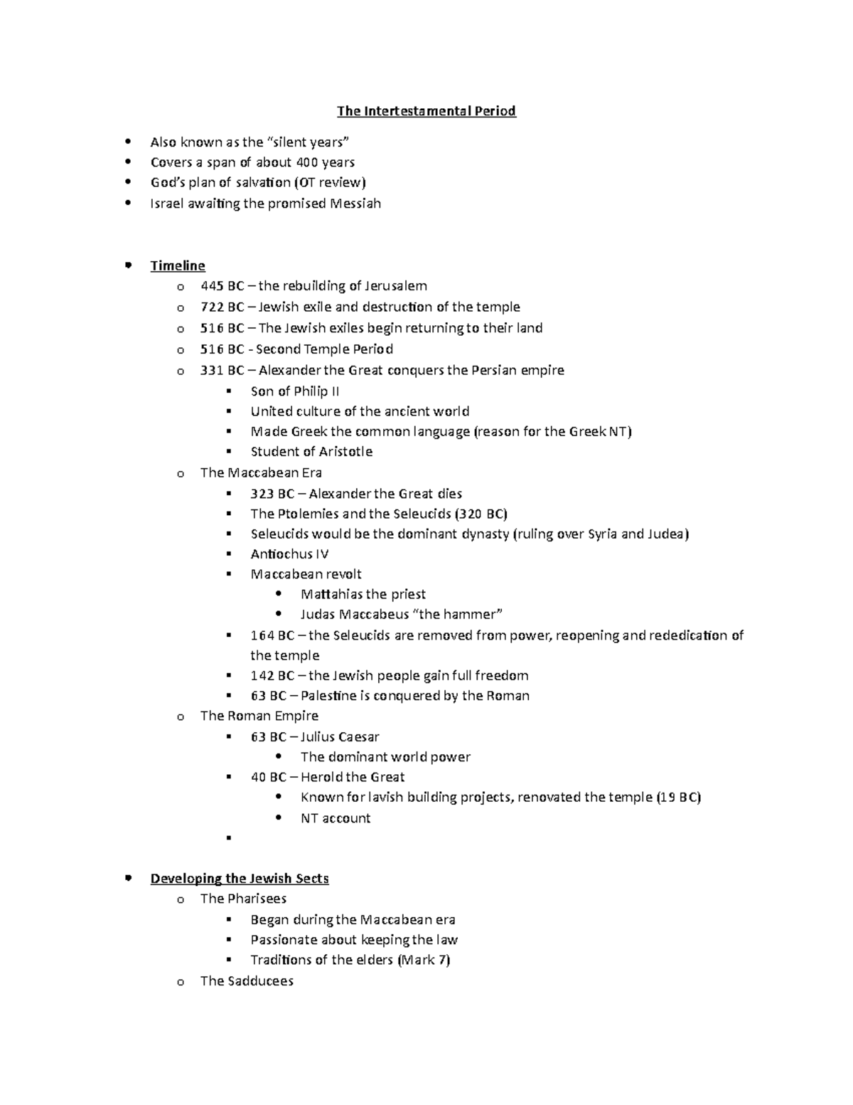 BIBL110 Intertestimental Period - The Intertestamental Period Also ...