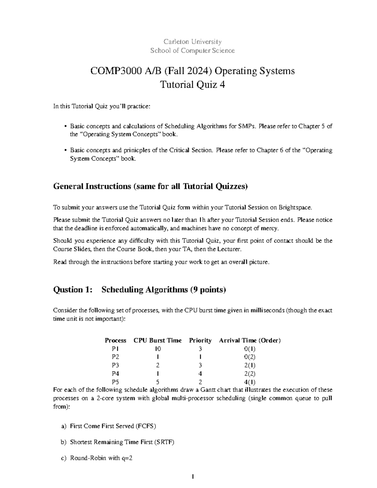 Tutorial-4 - tutorial 04 - Carleton University School of Computer Science COMP3000 A/B (Fall ...
