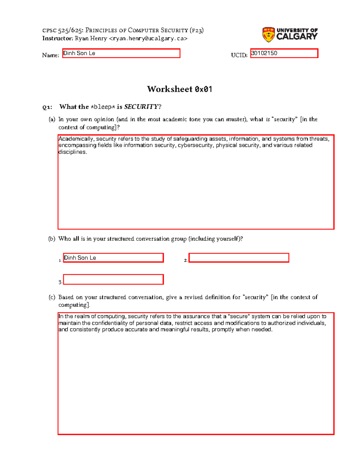 Worksheet 01 - cpsc 525/625: Principles of Computer Security (f23 ...