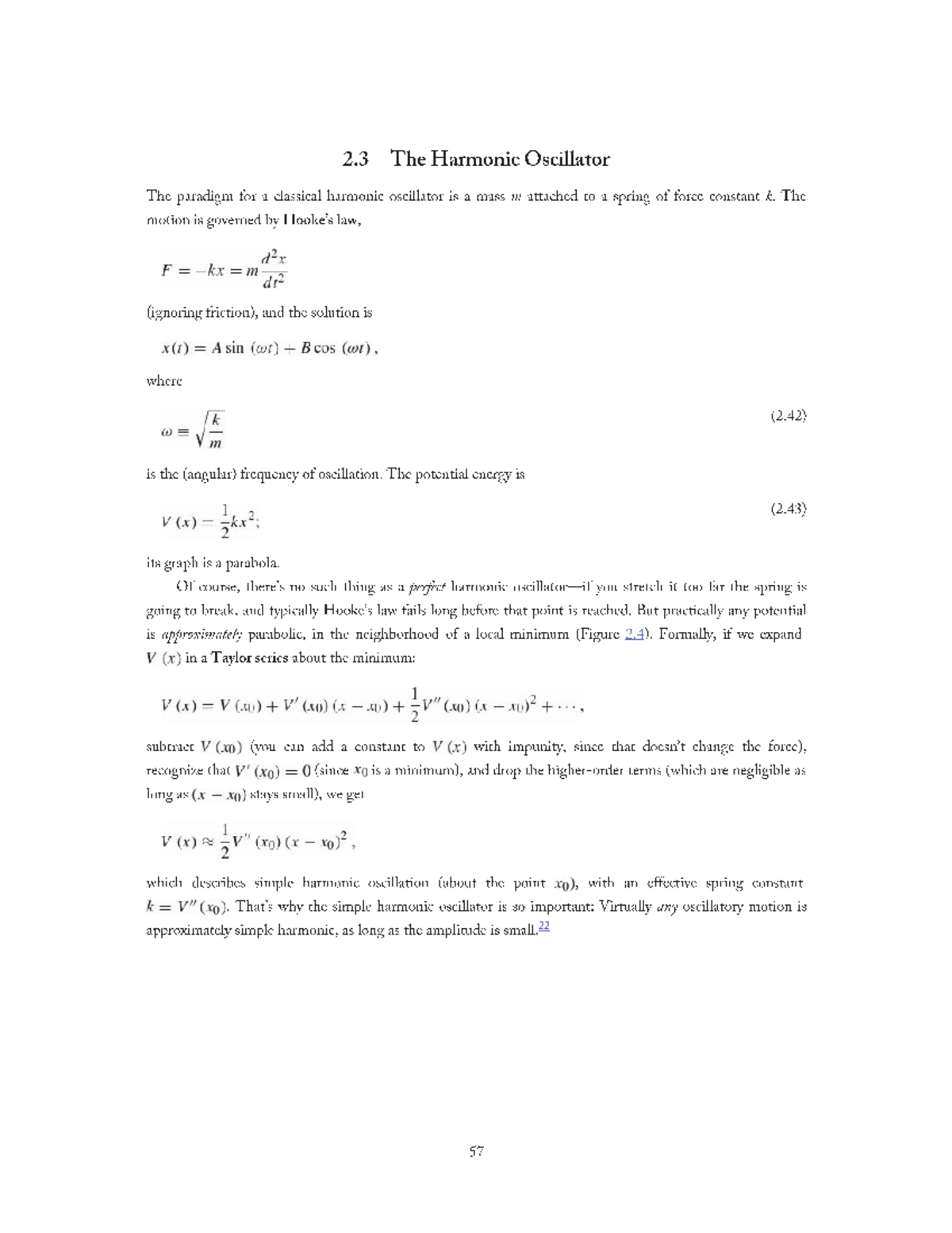 2.3 Harmonic Oscillator - PH 3410 - Studocu