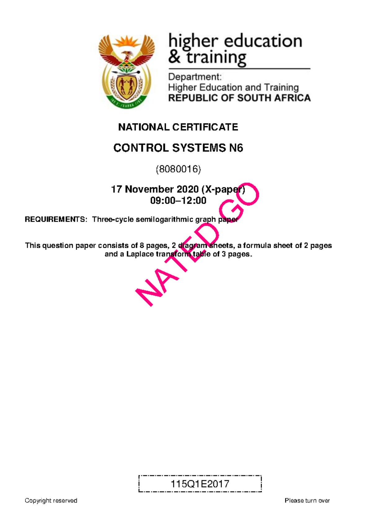 2020C-1 - QuestionPaper - NATED GO NATIONAL CERTIFICATE CONTROL SYSTEMS ...