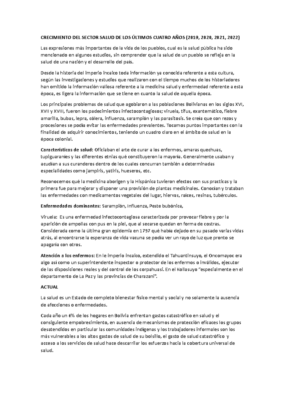 Sector Salud - Ujjj - CRECIMIENTO DEL SECTOR SALUD DE LOS ÚLTIMOS ...