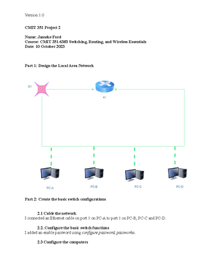 [Solved] step by step instructions on how to do Configure the basic - Switching, Routing, and ...