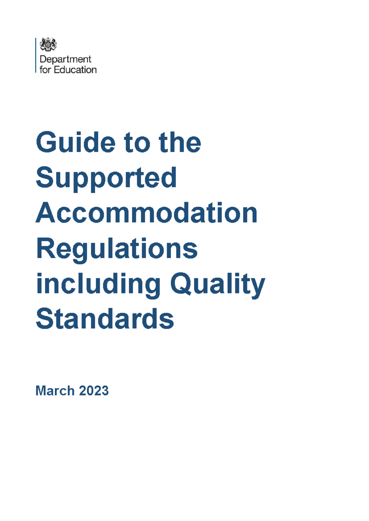 Guide to the supported accommodation regulations including quality ...